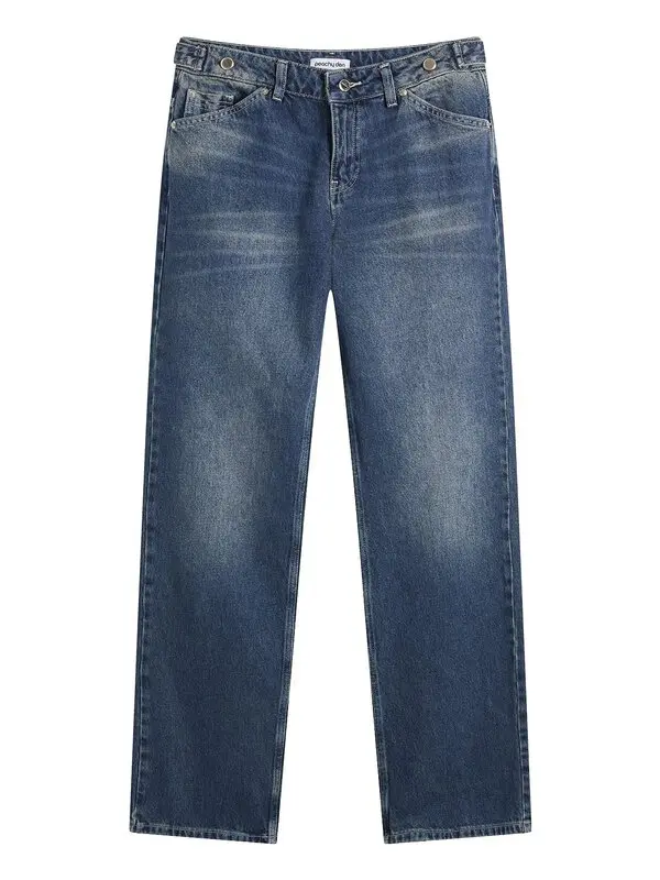 PEACHY DEN Goldie Wide Leg Jeans - Dark Fade