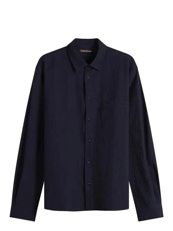 You Must Create Curtis Seersucker Shirt - Navy