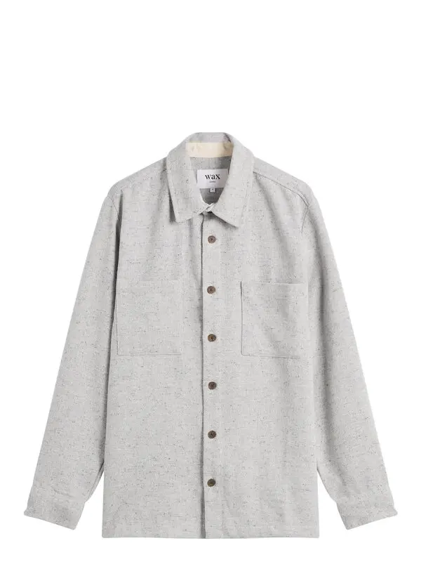 WAX LONDON Whiting Wool Fleck Overshirt - Blue