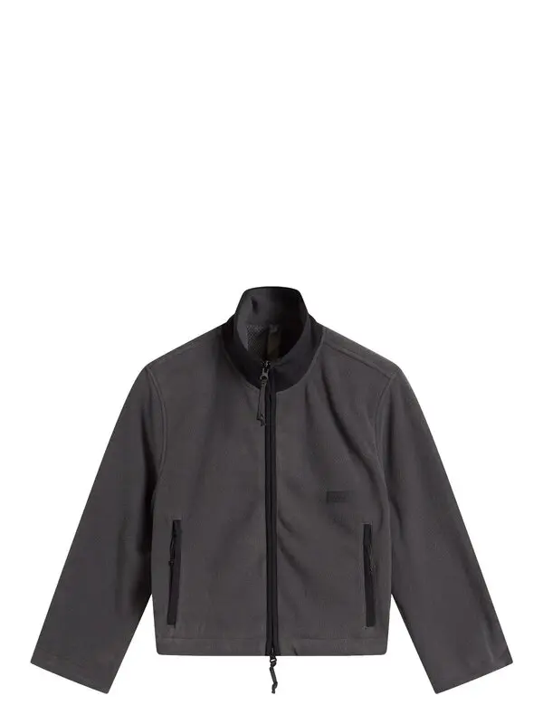 SKIMS Fleece Lounge Shrunken Zip Up Jacket - Ash