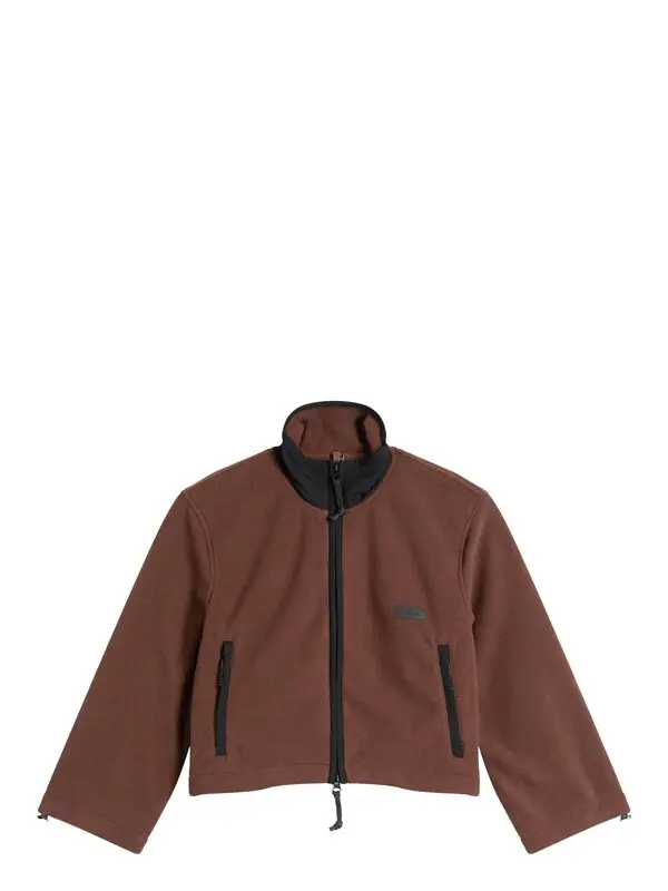 SKIMS Fleece Lounge Shrunken Zip Up Jacket - Cocoa