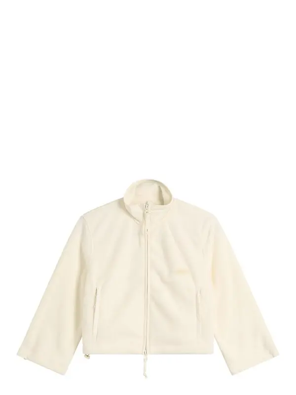 SKIMS Fleece Lounge Shrunken Zip Up Jacket - Ecru
