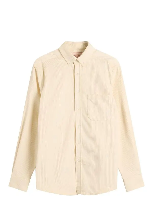 Portuguese Flannel Lobo Button Down Corduroy Shirt - Ecru