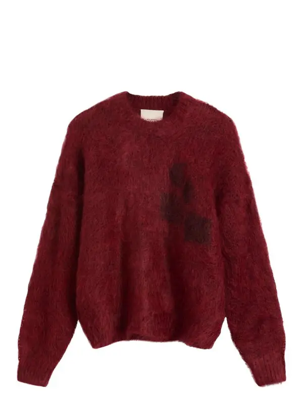 Isabel Marant Étoile Mirella Fluffy Logo Knit - Deep Red