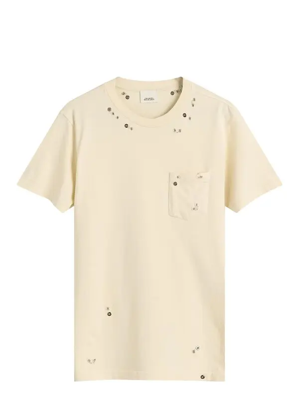 Isabel Marant Étoile Yazrane Pierced T-shirt - Ecru