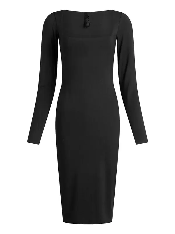 SKIMS Smooth Layers Long Sleeve Midi Dress - Obsidian