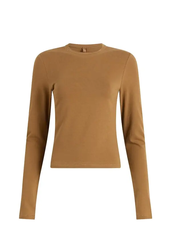 SKIMS Cotton Jersey Long Sleeve Top - Chai