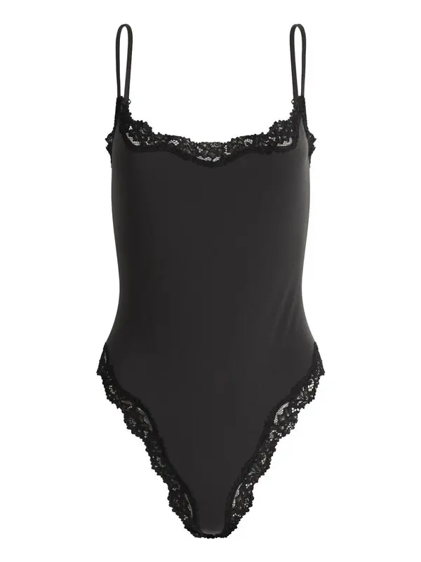 SKIMS Fits Everybody Lace Cami Bodysuit - Onyx