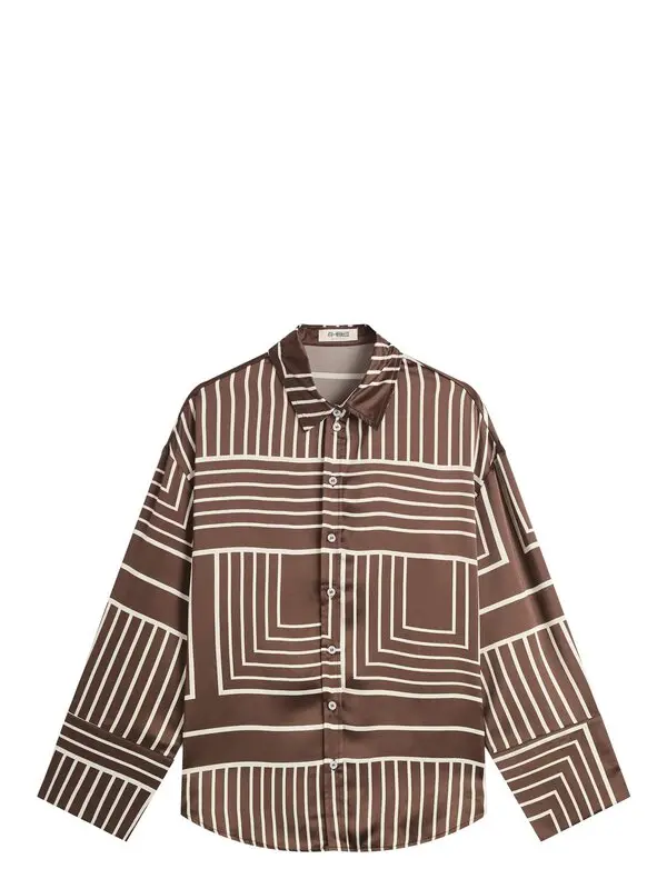 4TH & RECKLESS Amira Print Shirt - Chocolate