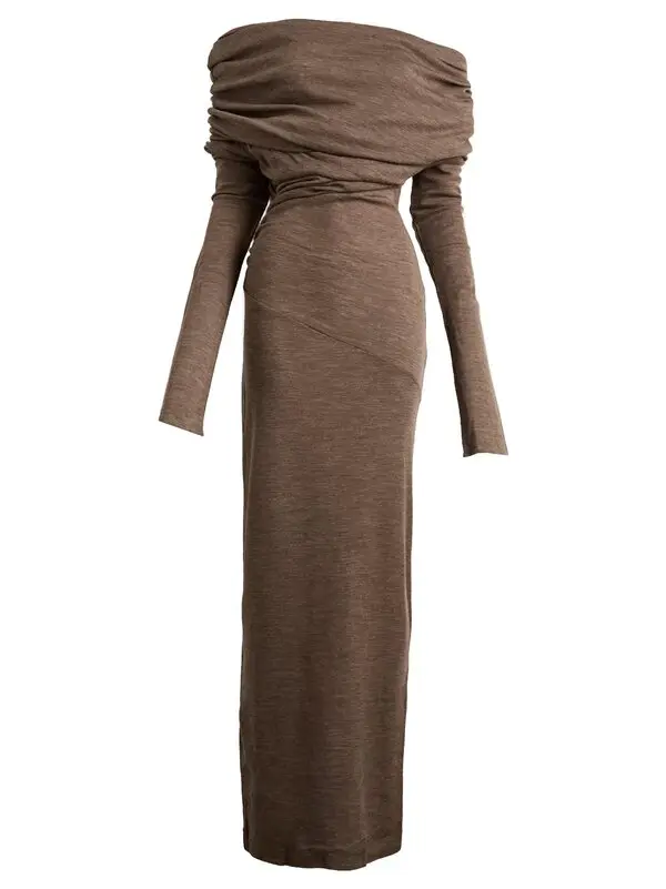 ENTIRE STUDIOS Bound Midi Wool Dress - Pinecone