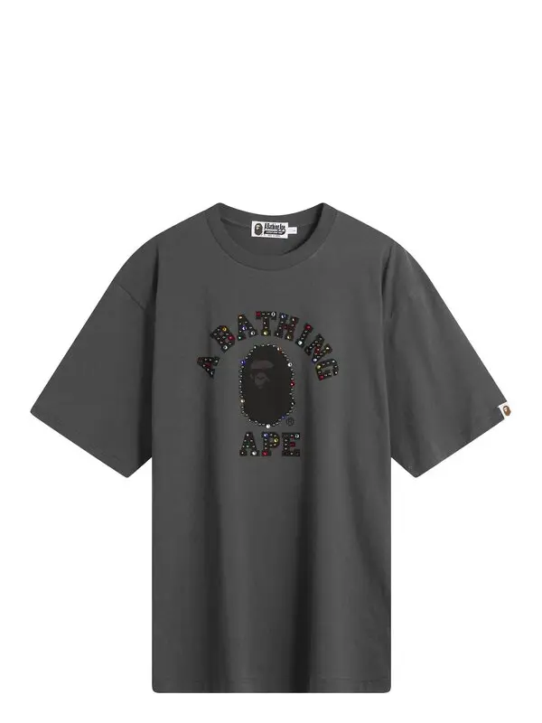 A BATHING APE Colour Stone College T-shirt - Black