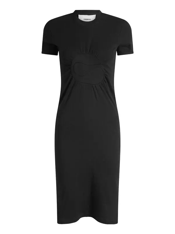 Coperni C-logo Gathered Mini Dress - Black