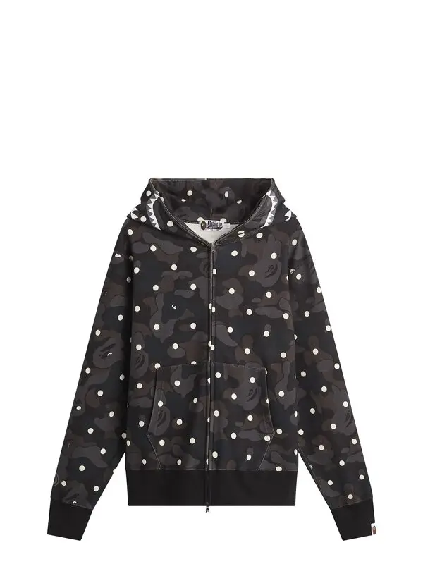 A BATHING APE Abc Dot Shark Zip Hoodie - Black