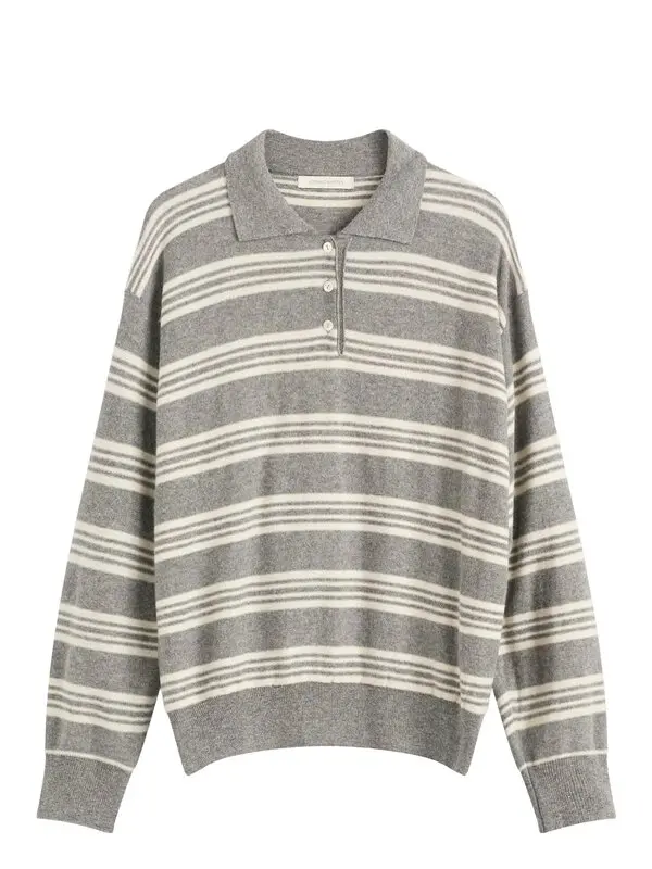 NOTHING WRITTEN Kevin Stripe Pullover - Gray