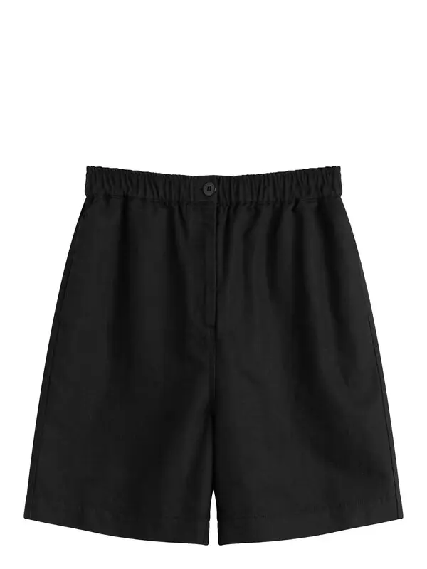 NOTHING WRITTEN Pale Linen Shorts - Black