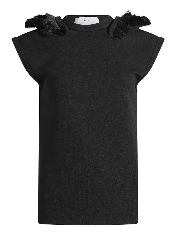 Toga Double Face Jersey Sleeveless Top - Black