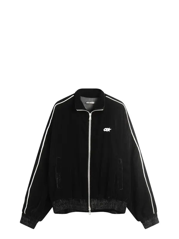 COLE BUXTON Velour Track Jacket - Black