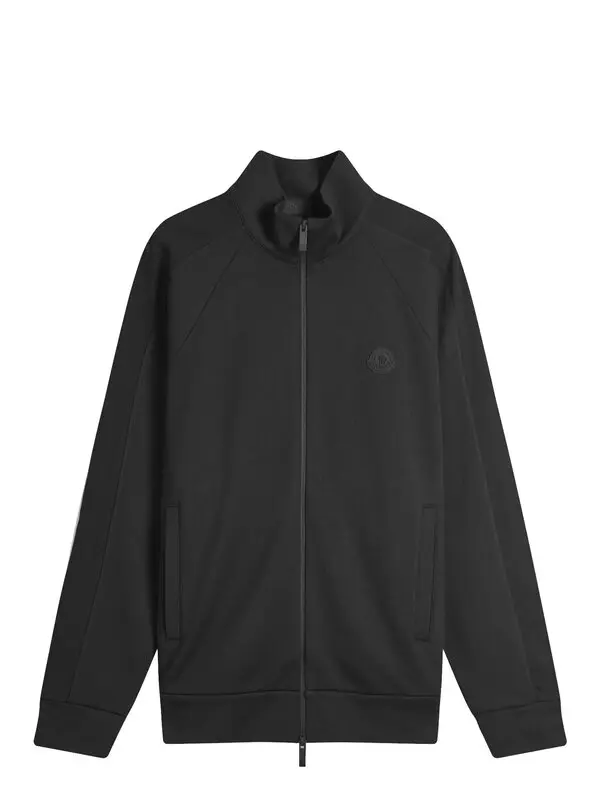 Moncler Cotton Fleece Zip Up Jacket - Black