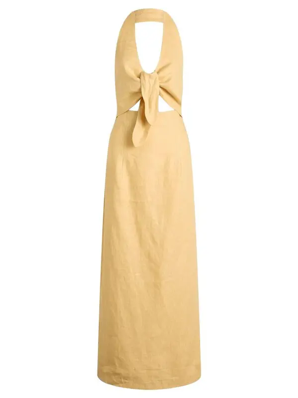SIR. Carlotta Tie Midi Dress - Raffia