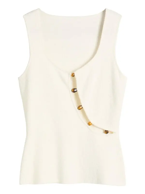 SIR. Chiara Beaded Tank Top - Ivory