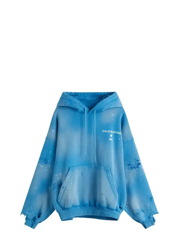 COLE BUXTON 1992 Distressed Hoodie - Washed Blue