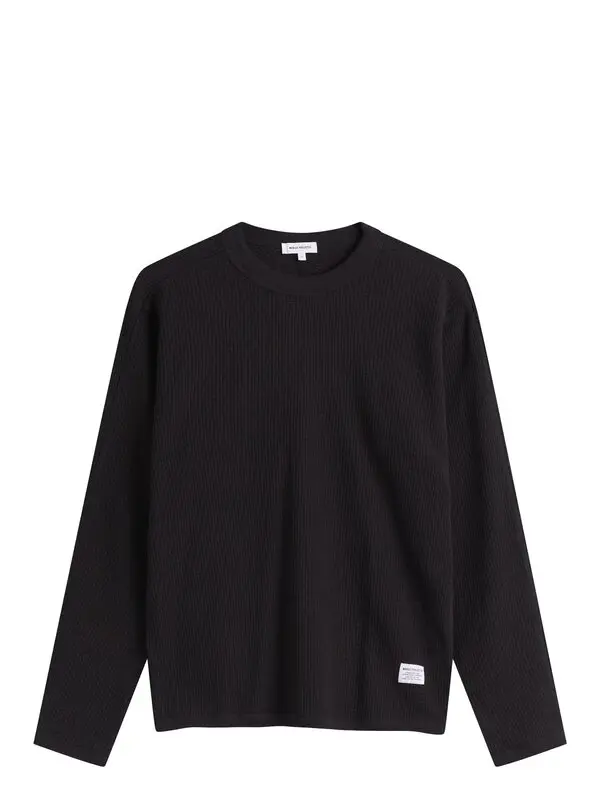 Norse Projects Stevns Military Rib Long Sleeve T-shirt - Black