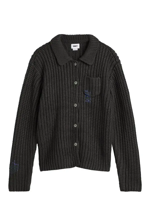 Obey Julian Button Down Sweater - Aspalt