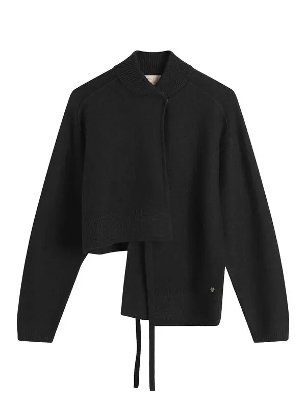 STEL Asymmetric Wrap Cardigan - Black