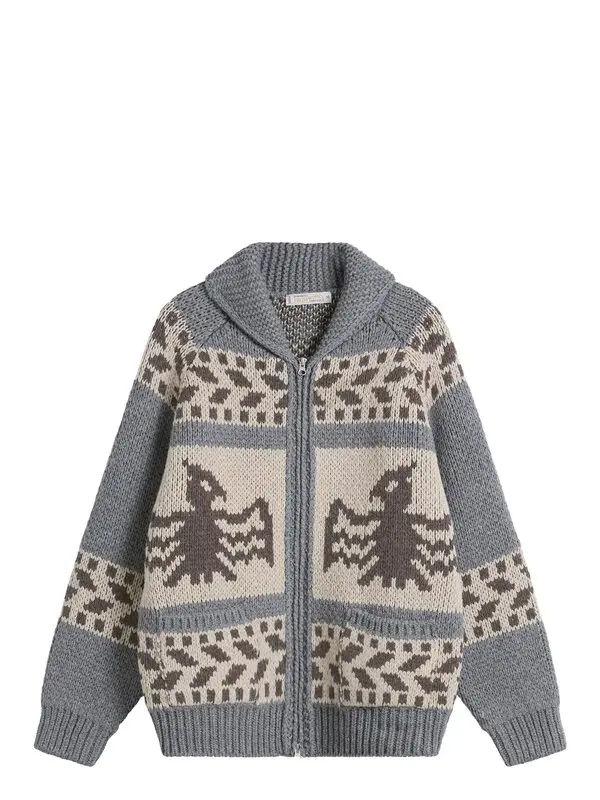 FRIZMWORKS Thunderbird Heavy Cowichan Knit Jacket - Gray