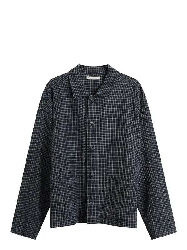 You Must Create Waffle Check Pj Shirt - Navy