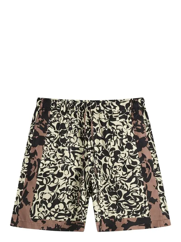 Dries Van Noten Squiggle Border Print Shorts - Black