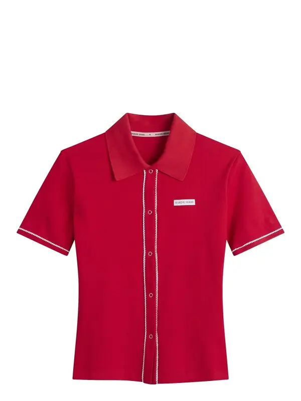 MARINE SERRE Cute 70's Polo T-shirt - Red