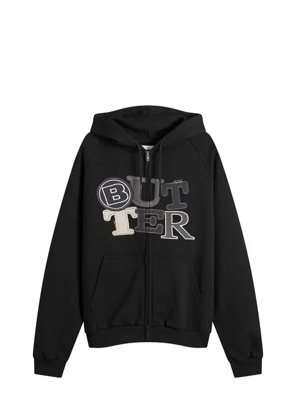 BUTTER GOODS Patchwork Zip Hoodie - Black