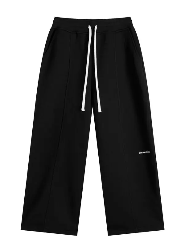 ABOUT:BLANK Pleated Wide-leg Sweatpants - Black