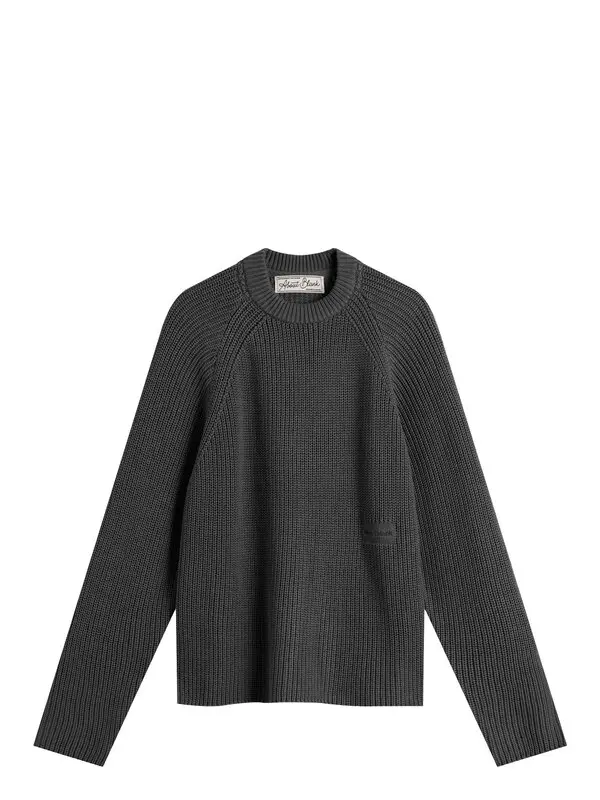 ABOUT:BLANK Rib Mock Neck Crew - Charcoal