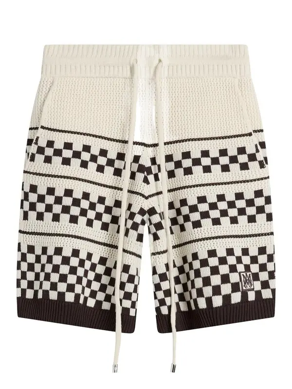 Amiri Checkered Mesh Shorts - Alabaster