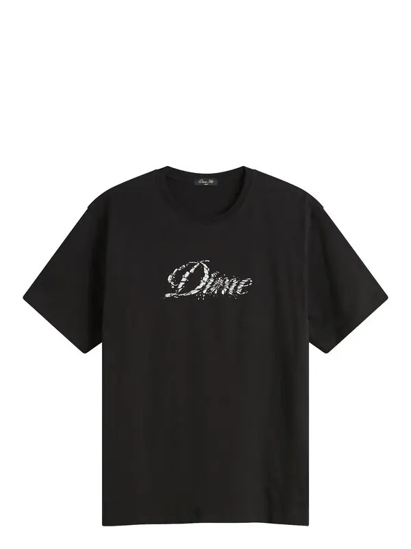 DIME Cursive Smashed T-shirt - Black