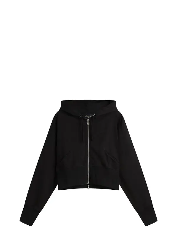 DIME Cropped Zip Hoodie - Black