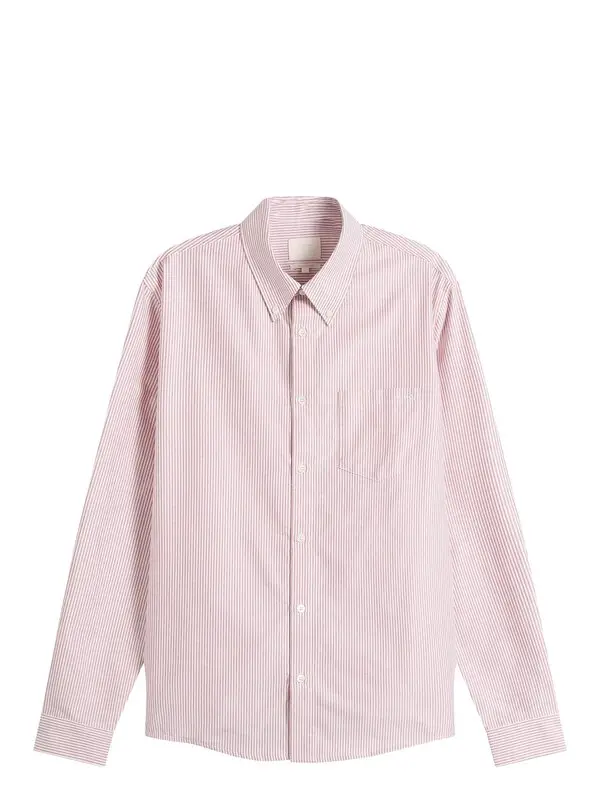 A.p.c. Button Down Stripe Shirt - Red