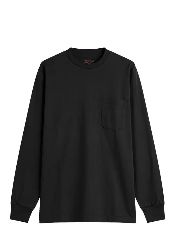 BEAMS Long Sleeve Pocket T-shirt - Black