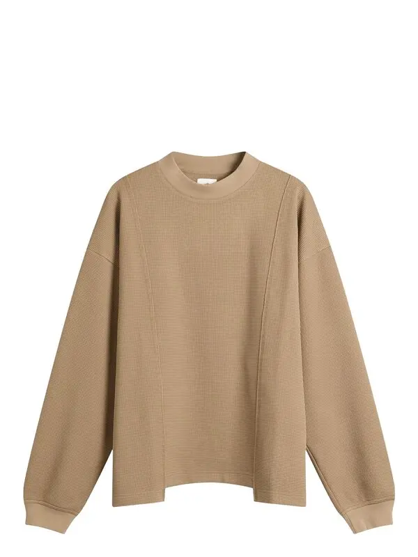GANDER Waffle Long Sleeve Top - Walnut