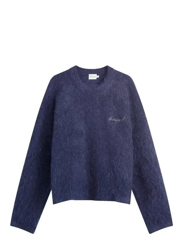 BOUND Dexter Cropped Alpaca Jumper - Navy