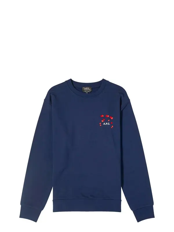 A.p.c. Valentines Logo Crew Sweat - Blue