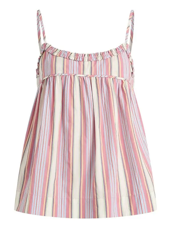 DAMSON MADDER Mafalda Ruffle Neck Top - Pink
