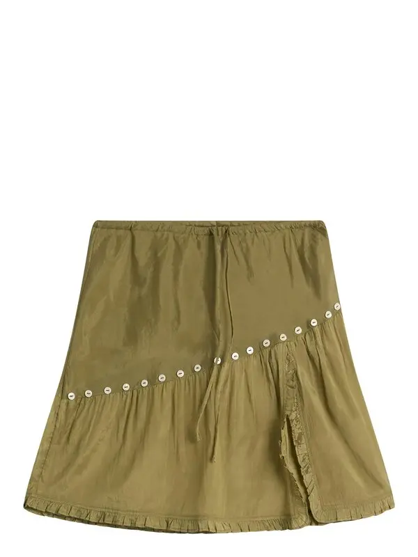 DAMSON MADDER Evelyn Sheer Skirt Presented End - Olive