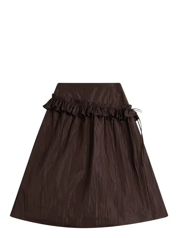 DAMSON MADDER Flavia Midi Skirt Presented End - Choc