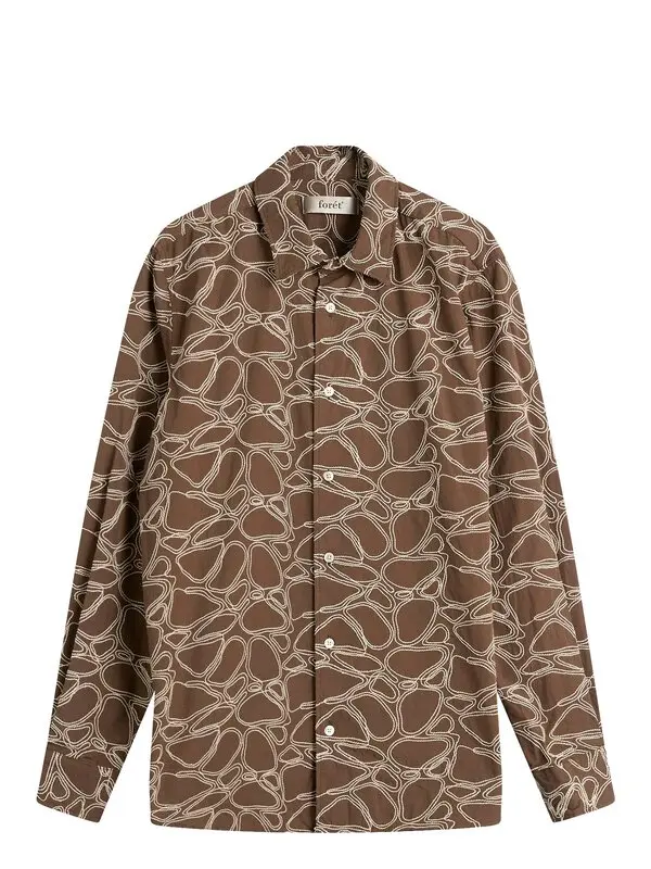FORET Dawn Embroidered Shirt - Earth/cloud