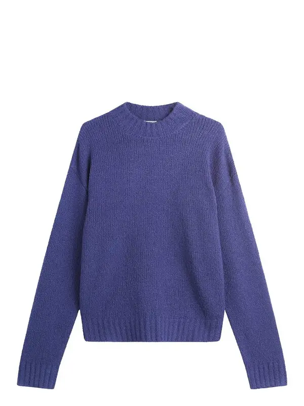 BOUND Cropped Wool Jumper - Navy
