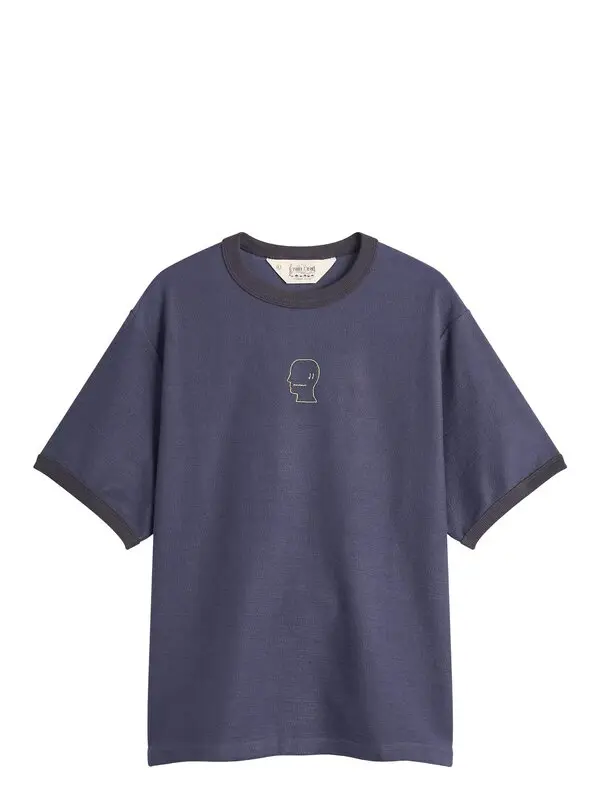 BRAIN DEAD Slubby Ringer T-shirt - Navy