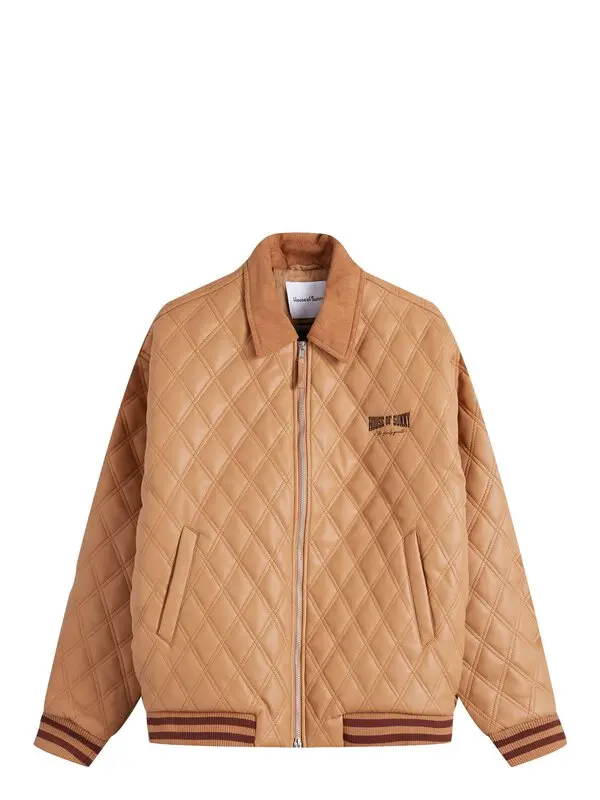 HOUSE OF SUNNY Midcentury Quilt Bomber - Neutral